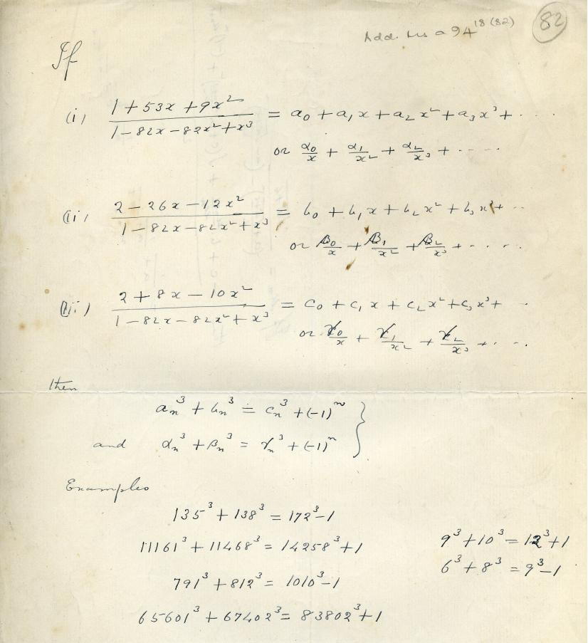 Ramanujan’s Astonishing Knowledge of 1729 – ThatsMaths